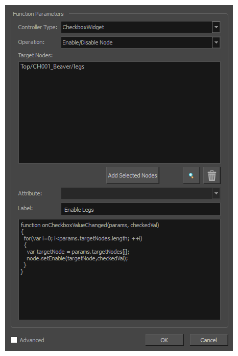 Harmony Premium Documentation Function Wizard Example Enabling
