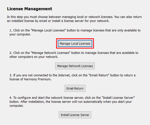 Toon Boom Product Activation Procedures: Returning a Local License via ...