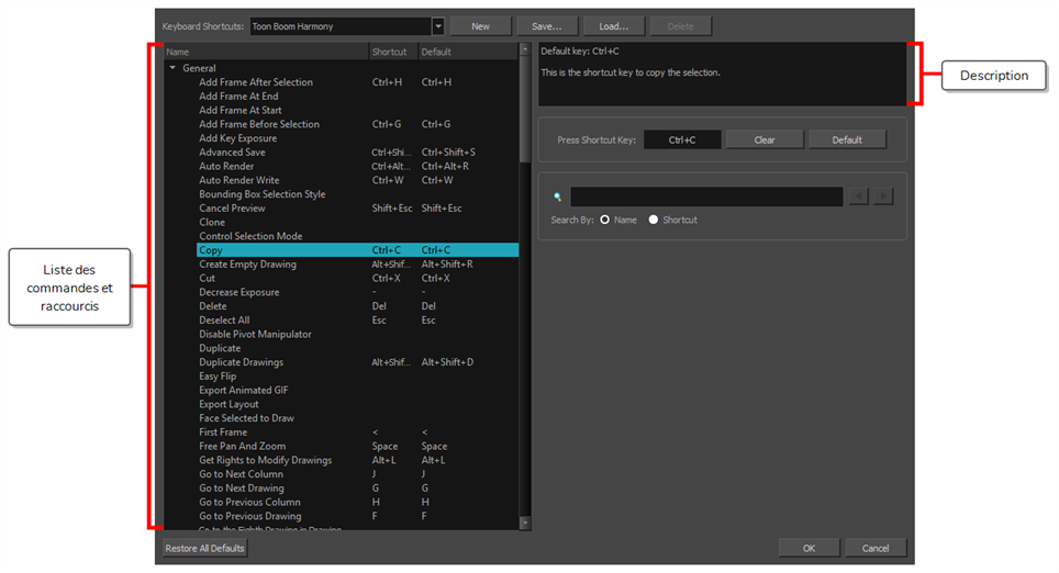 Harmony 20 Premium Documentation: About Keyboard Shortcuts