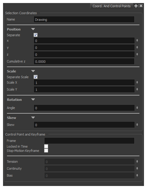 Harmony 22 Premium Documentation: Coordinates and Control Points View