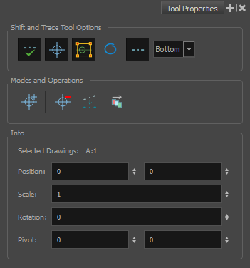 Harmony 24 Paint Documentation: Shift and Trace Tool Properties