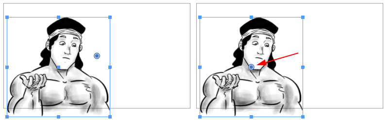 Storyboard Pro 20 Online Help: Moving the Pivot Point of a Drawing Layer
