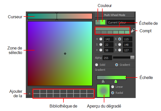 Storyboard Pro 22 Online Help: Colour Picker Window
