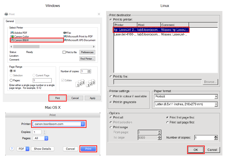 Harmony 21 Advanced Documentation: Printing the Xsheet