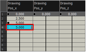 Harmony 21 Advanced Documentation: Creating Keyframes in the Xsheet View