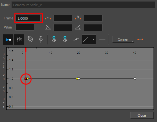 Harmony 21 Advanced Documentation: Creating Keyframes in the Function View