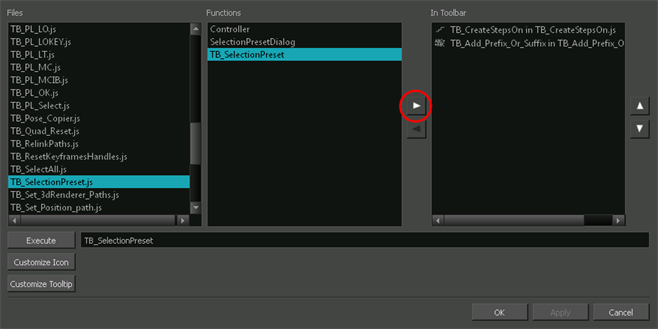 Harmony 21 Advanced Documentation: Selection Presets Dialog Box
