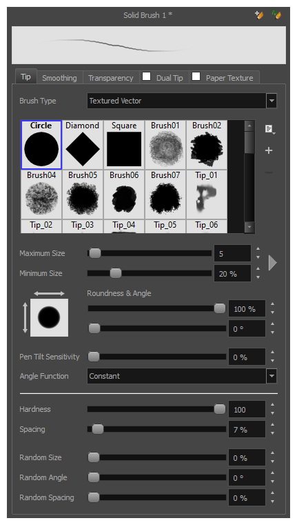 Harmony 21 Advanced Documentation: Configuring a Textured Brush Tip