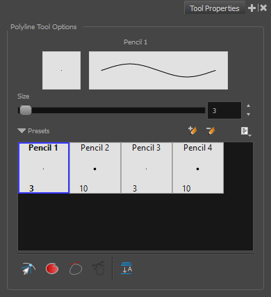 Harmony 21 Essentials Documentation: Polyline Tool Properties