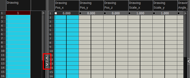 Harmony 21 Essentials Documentation: Creating Keyframes in the Xsheet View