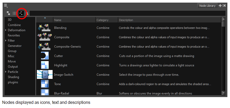 Harmony 21 Premium Documentation: Node Library View