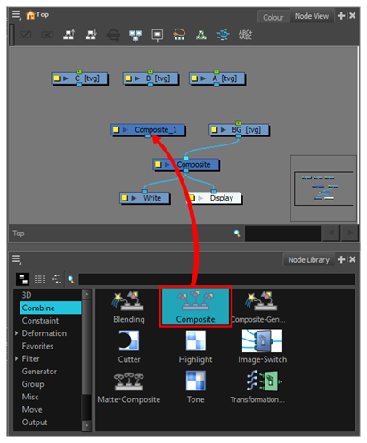 Harmony 21 Premium Documentation: Adding and Connecting Composite Nodes