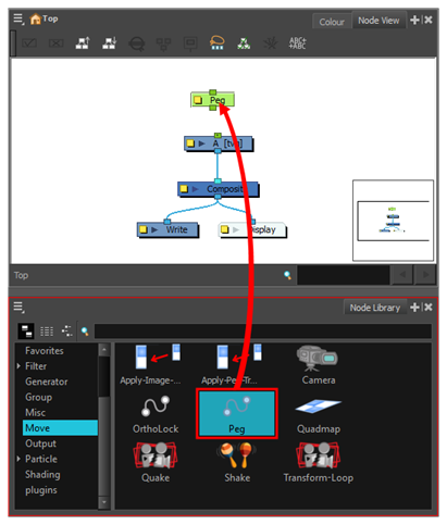 Harmony 21 Premium Documentation: Adding and Connecting Peg Nodes