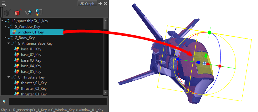 Harmony 21 Premium Documentation: About Manipulating and Animating 3D Object Subnodes