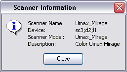 Harmony 21 Scan Documentation: Displaying Scanner Information