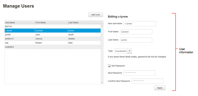 Harmony 21 WebCC Documentation: Viewing User Lists in WebCC