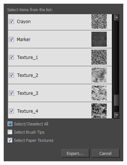 Harmony 22 Advanced Documentation: Exporting Paper Textures