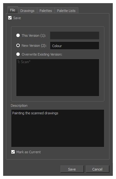 Harmony 22 Advanced Documentation: Saving a New Scene Version in ...