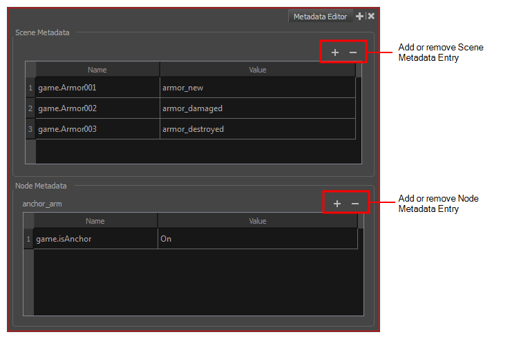 Harmony 22 Essentials Documentation: Metadata Editor View
