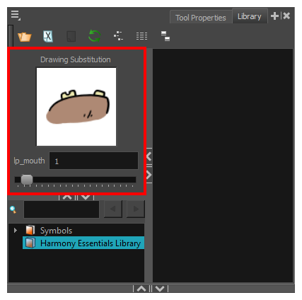Harmony 22 Essentials Documentation: Swapping Drawings in the Library View