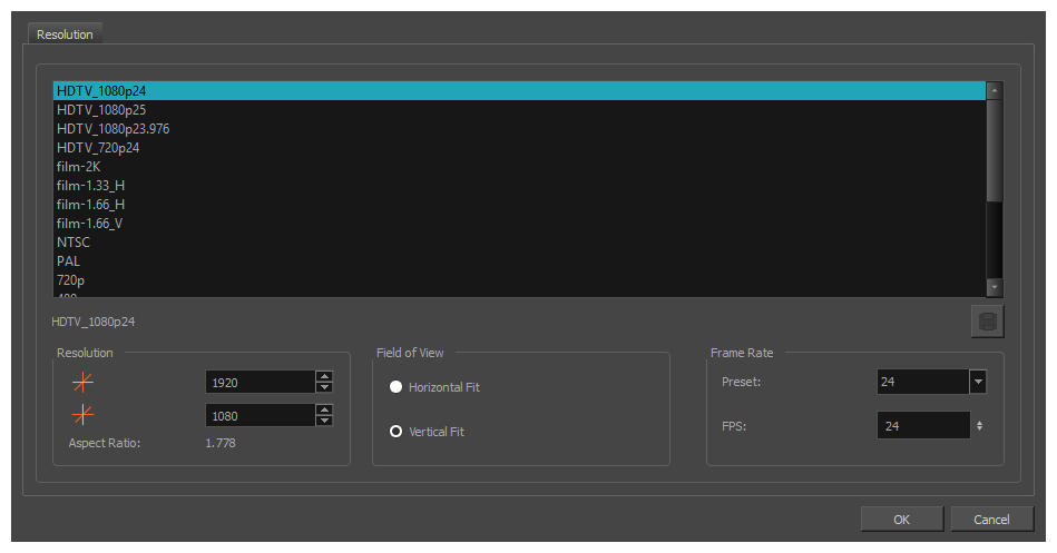 Harmony 22 Essentials Documentation: About Scene Settings