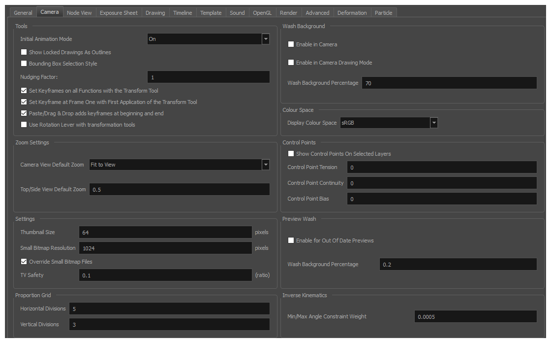 Harmony 22 Premium Documentation: Camera Preferences Harmony 22 Premium Documentation: Camera Preferences