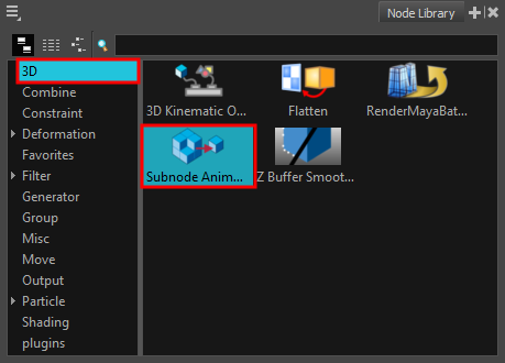 Harmony 22 Premium Documentation: Adding the Subnodes to the Timeline View