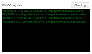 Harmony 22 WebCC Documentation: Viewing the Log