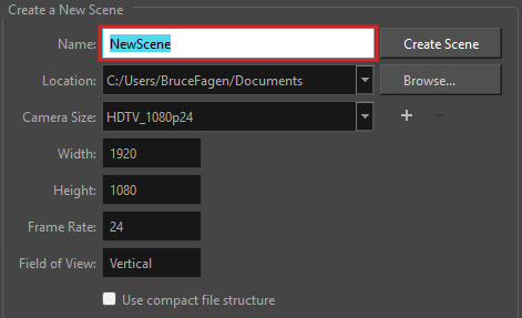 Harmony 25 Essentials Documentation: Creating a Scene