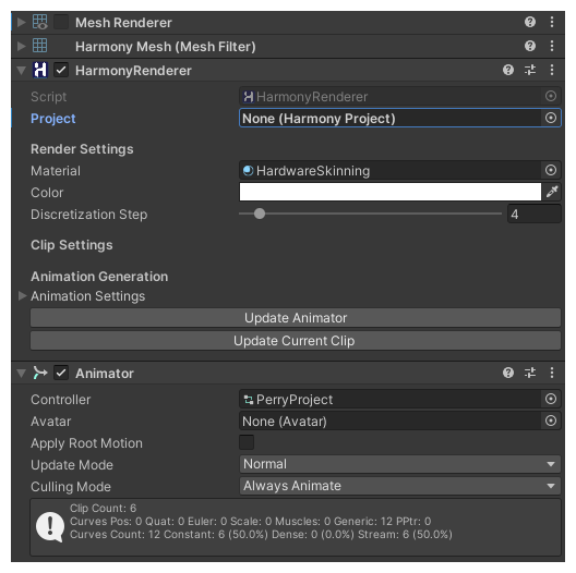 Harmony 25 Premium Documentation: Adding a Harmony Renderer to Empty Game Objects