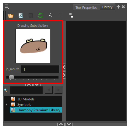 Harmony 25 Premium Documentation: Swapping Drawings in the Library View