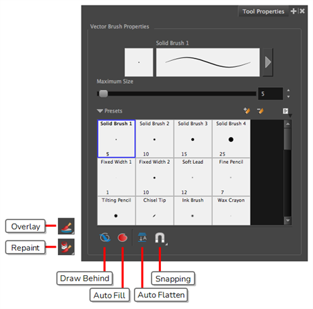 Storyboard Pro 22 Online Help: About the Brush Tool Modes
