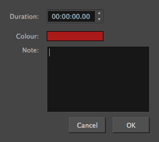 Storyboard Pro 22 Online Help: Marker Dialog Box