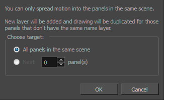 Storyboard Pro 22 Online Help: Spreading the Layer Motion