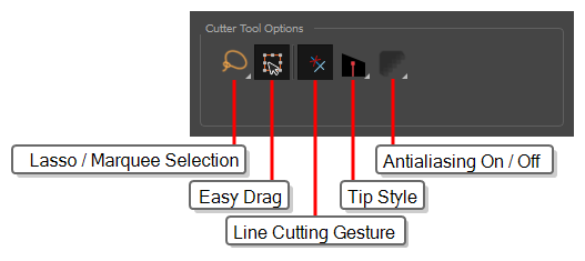 Storyboard Pro 25 Online Help: About the Cutter Tool Modes